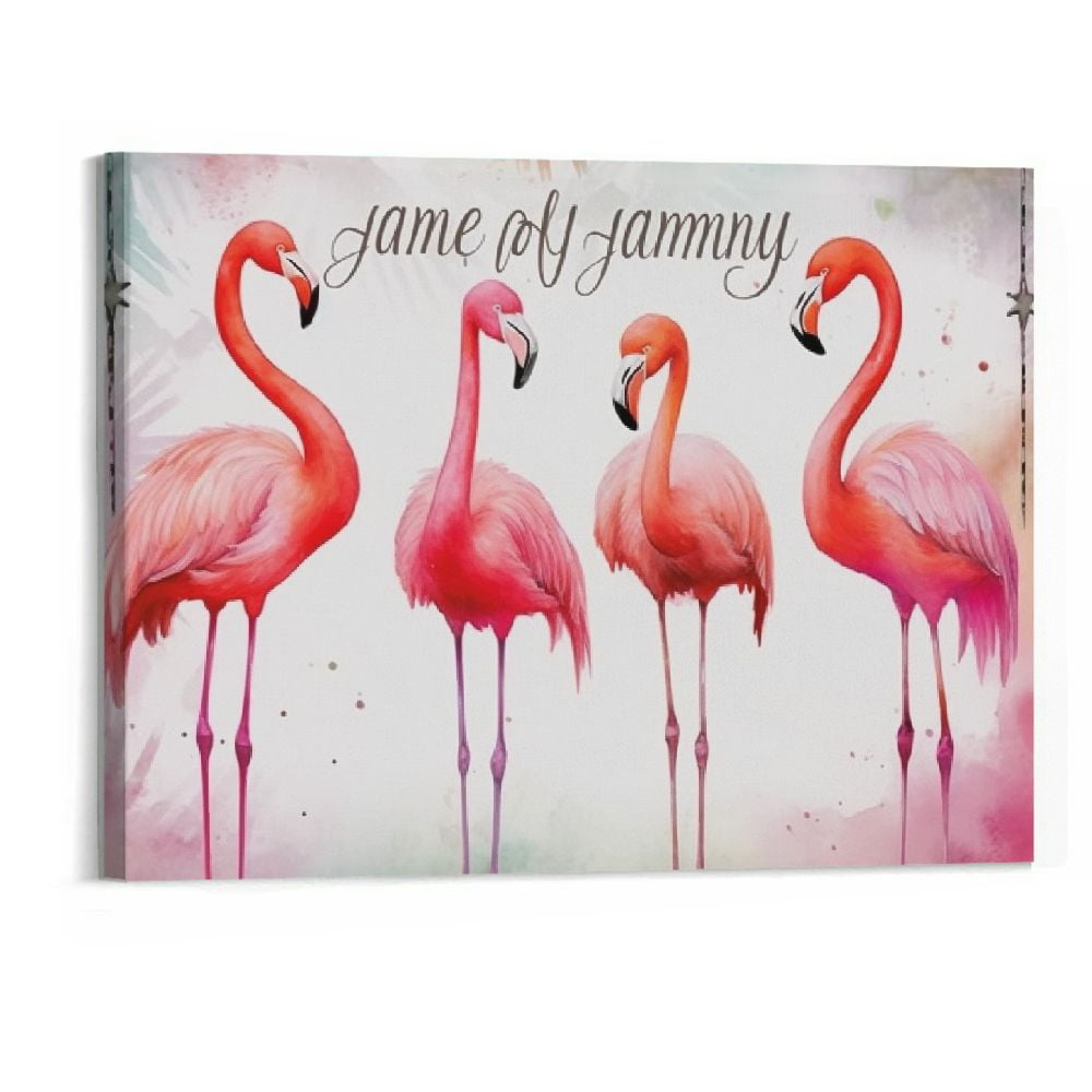 Creowell Pink Flamingo Wall Art God Says You Are Wall Decor Flower ...
