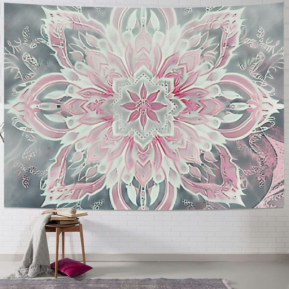 Creowell Pink Mandala Tapestry Bohemian Tapestries Hippie Tapestry ...