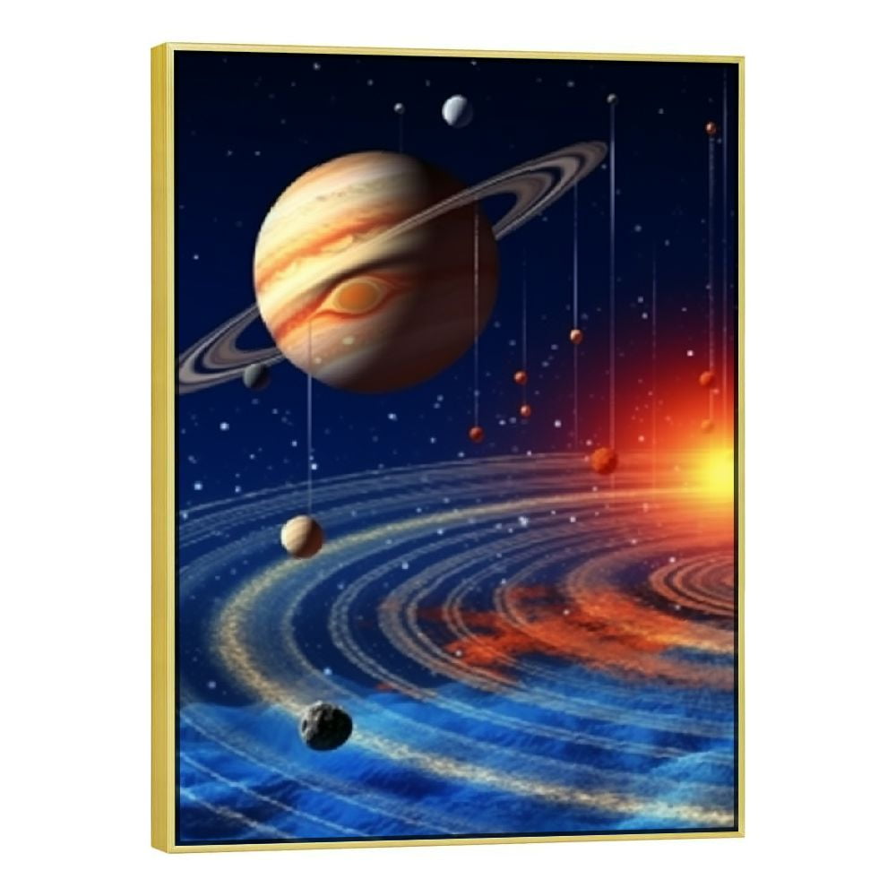 Creowell Planet Prints Galaxy Wall Decor - Framed Outer Space Artwork ...