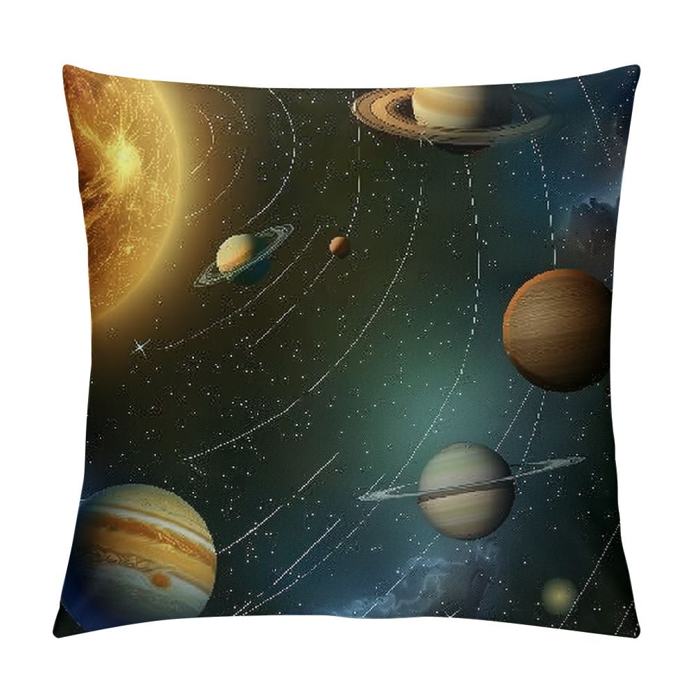 Creowell Planet Solar System Throw Pillow Cover Universe Galaxy Space ...
