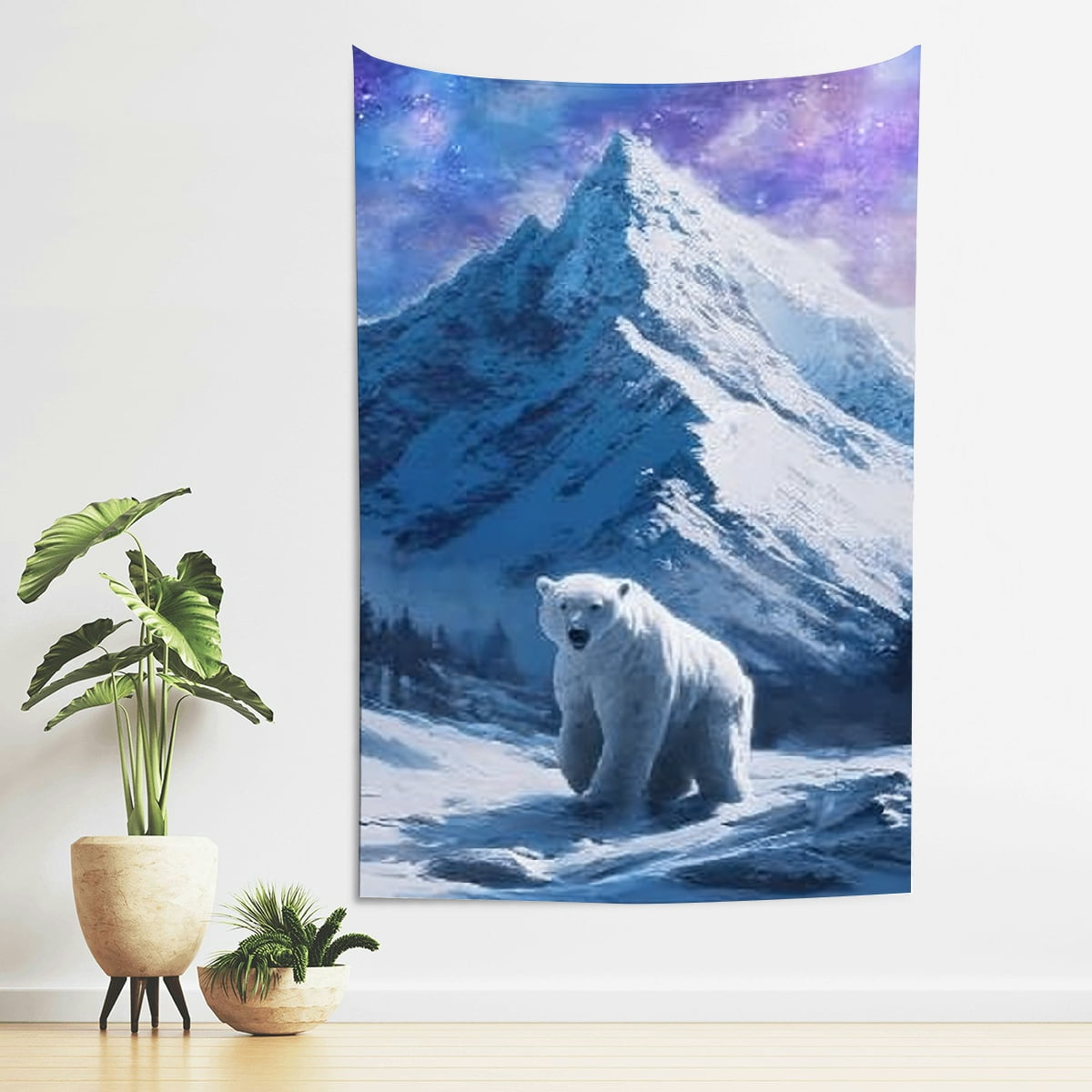 Creowell Polar Bear Snow Mountain Tapestry Wall Art for Home Decor 40 ...
