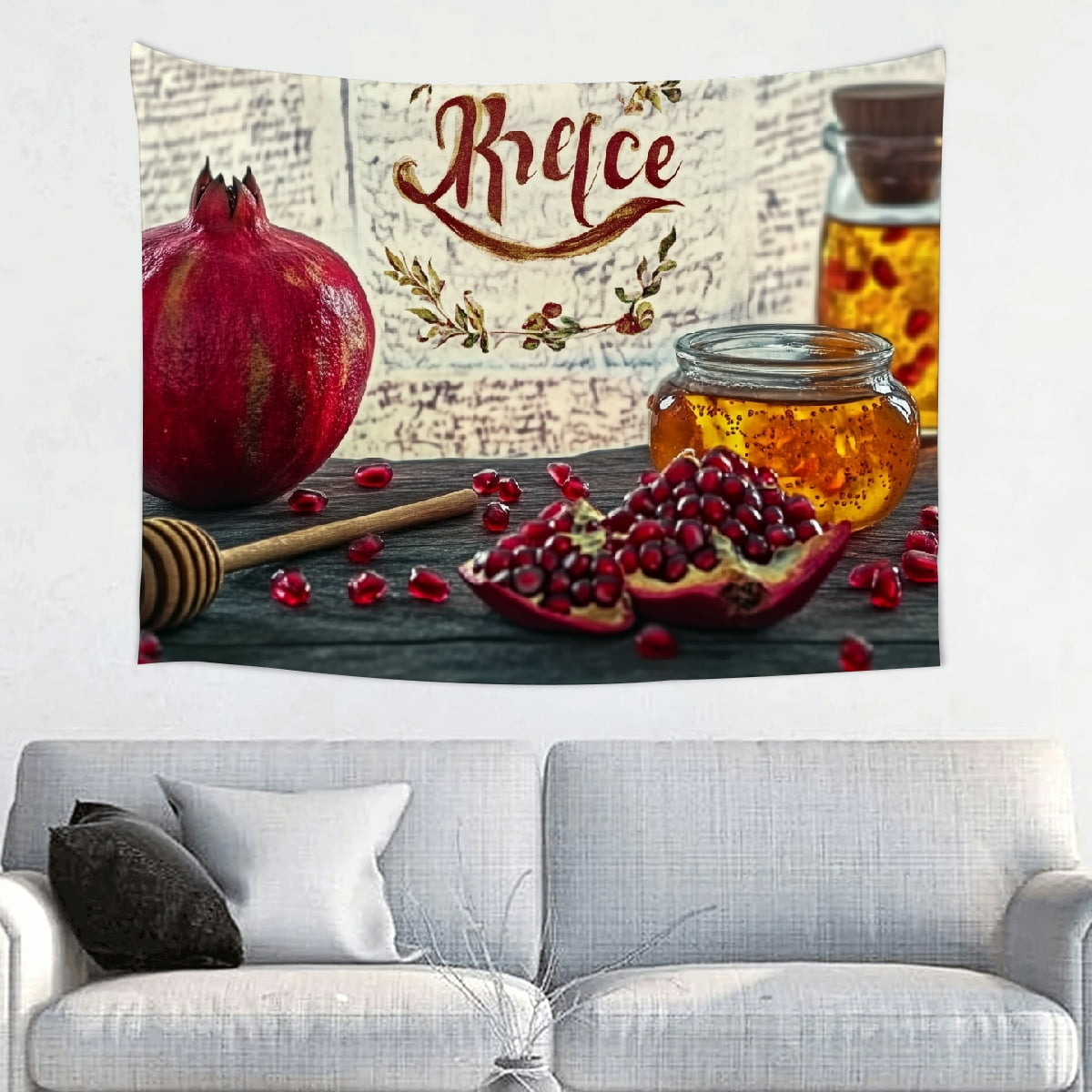 Creowell Pomegranate Honey Jar Book Cover Tapestry Wall Hanging, 100% ...