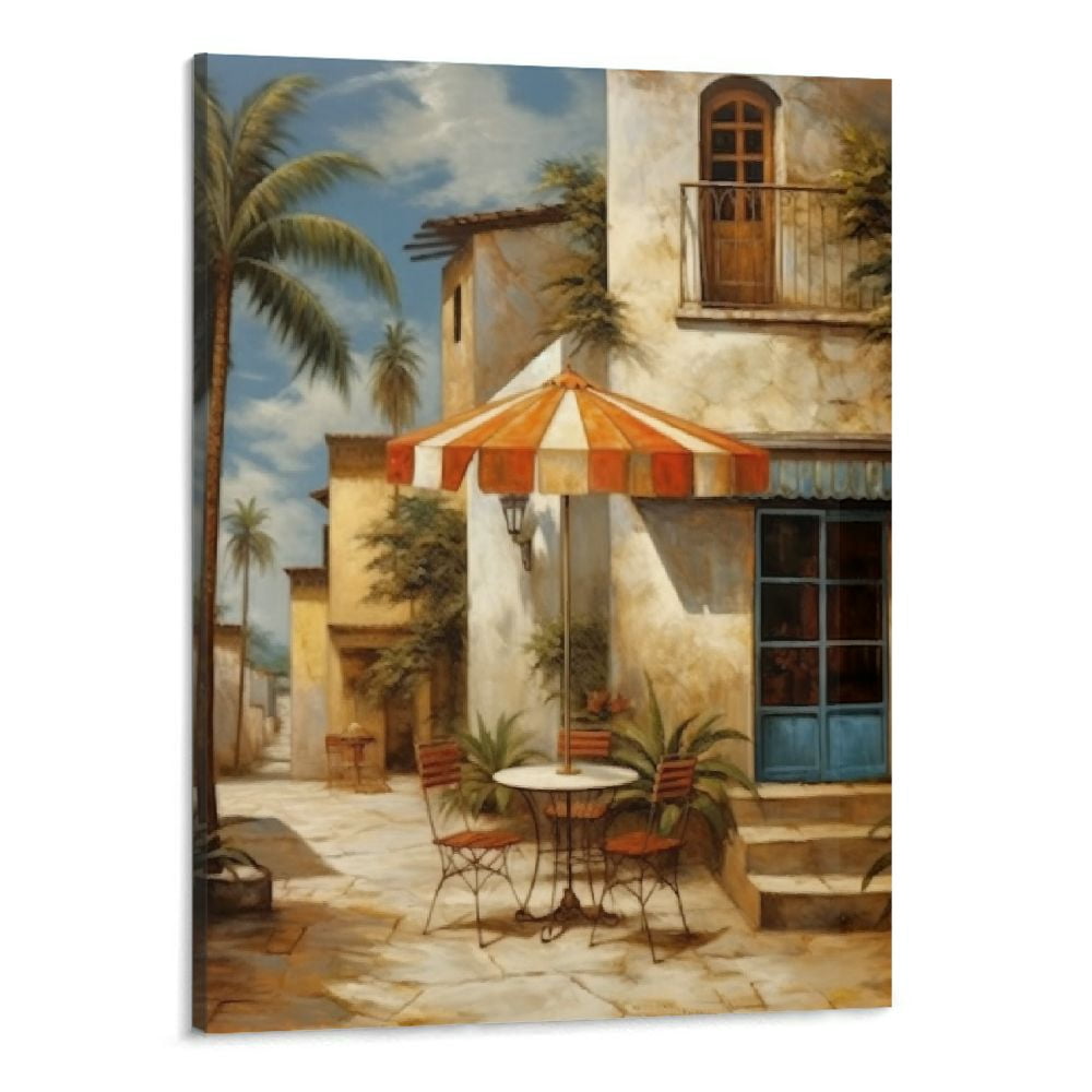 Creowell Posters Italian Street Mural Cafe Wall Art Street Pictures ...