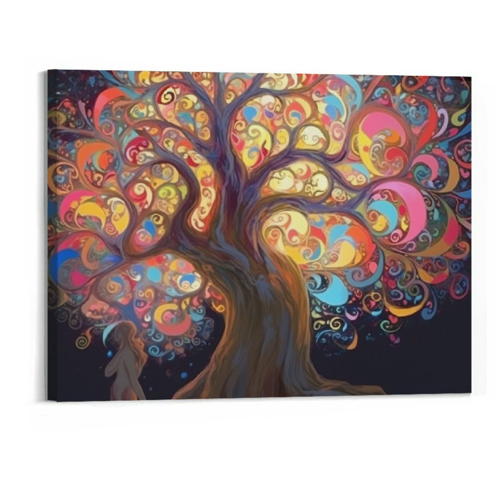 Creowell Psychedelic Trippy Art Tree Art Modern Home Bedroom Decor ...
