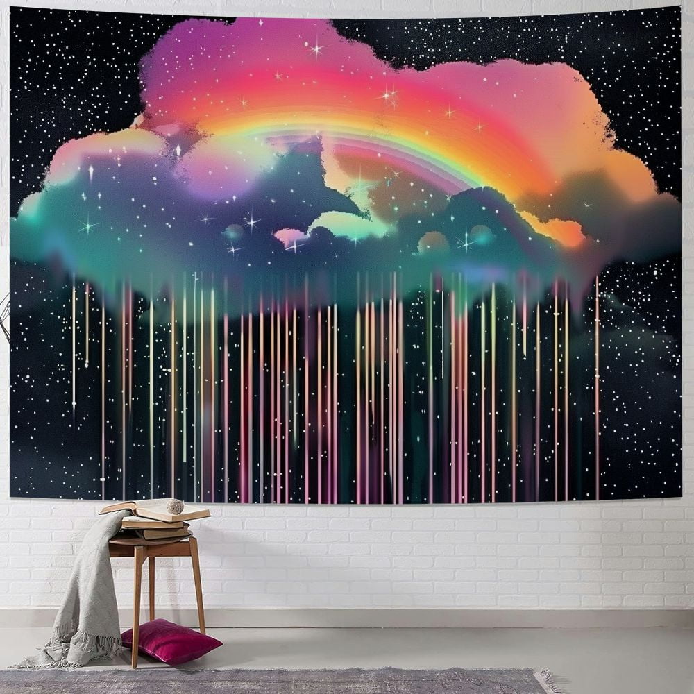 Creowell Rainbow Cloud Tapestry Wall Hanging Bohemia Decor Retro 70s ...