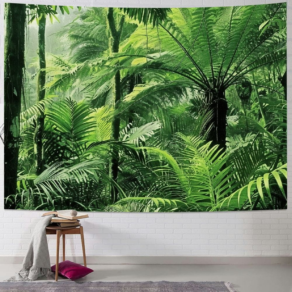 Creowell Rainforest Tapestry, Palm Trees and Exotic Plants in Tropical ...