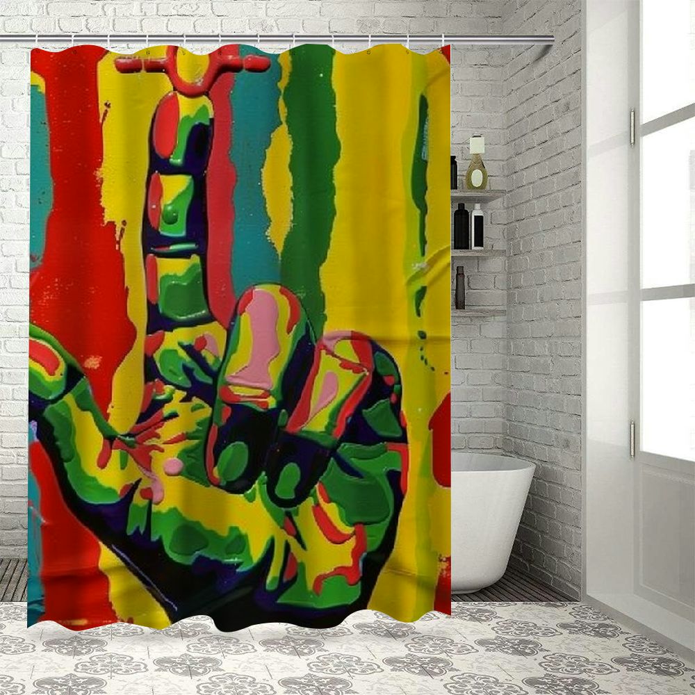 Creowell Rasta Shower Curtain, Iconic Barret Reggae and Jamaican Music ...
