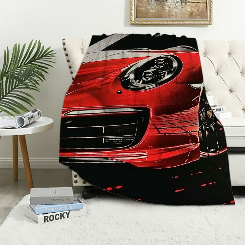 Creowell Red Race Car Throw Blanket for Bed Sofa Couch,Sports Car ...