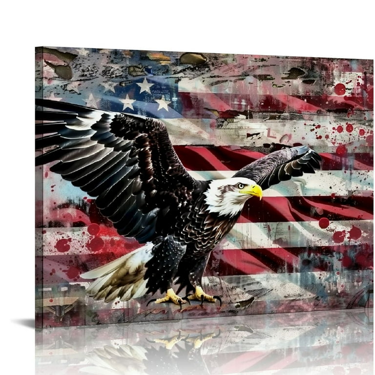 Bald Eagle Flag Drawing