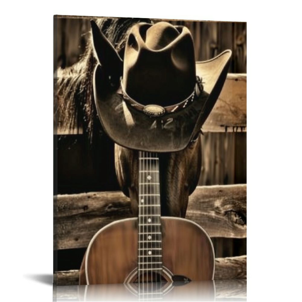 Creowell Retro Canvas Prints American West Rodeo Cowboy Wall Art ...