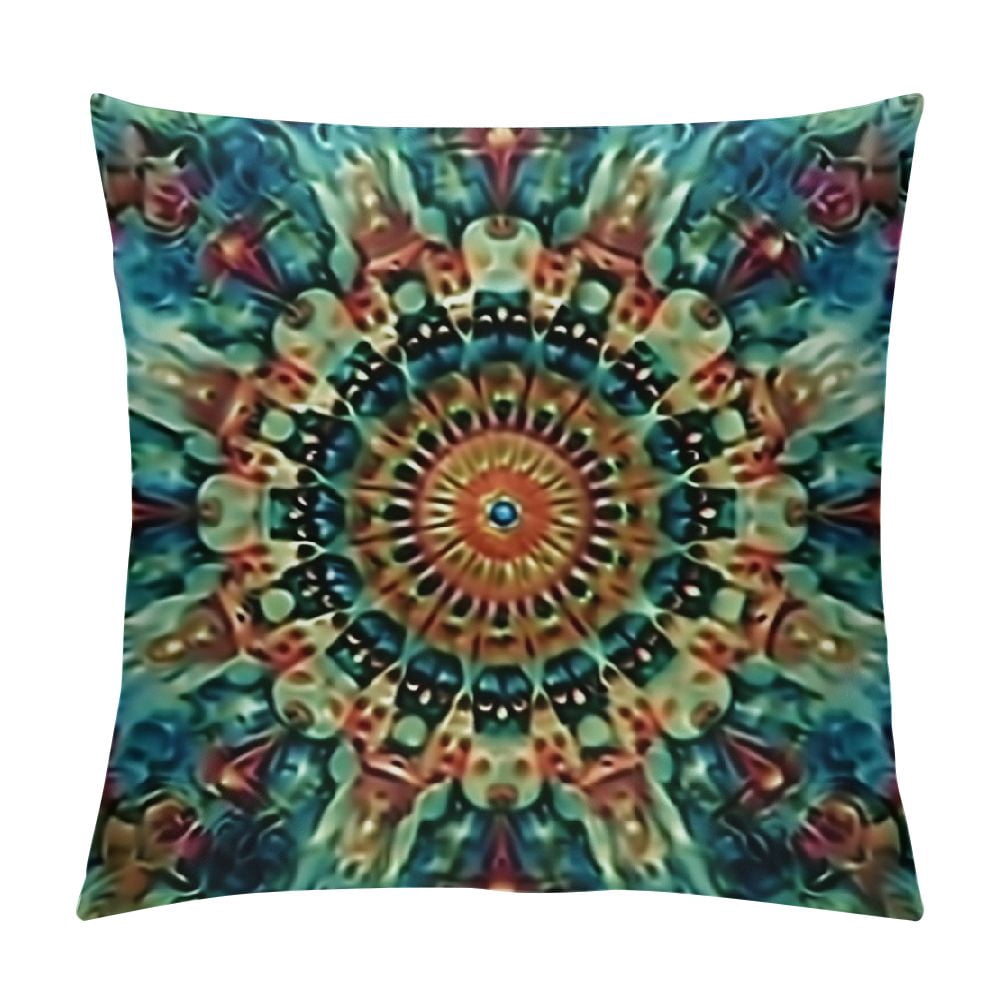 Creowell Retro Floral Mandala Compass Medallion Bohemian Pillow Covers ...