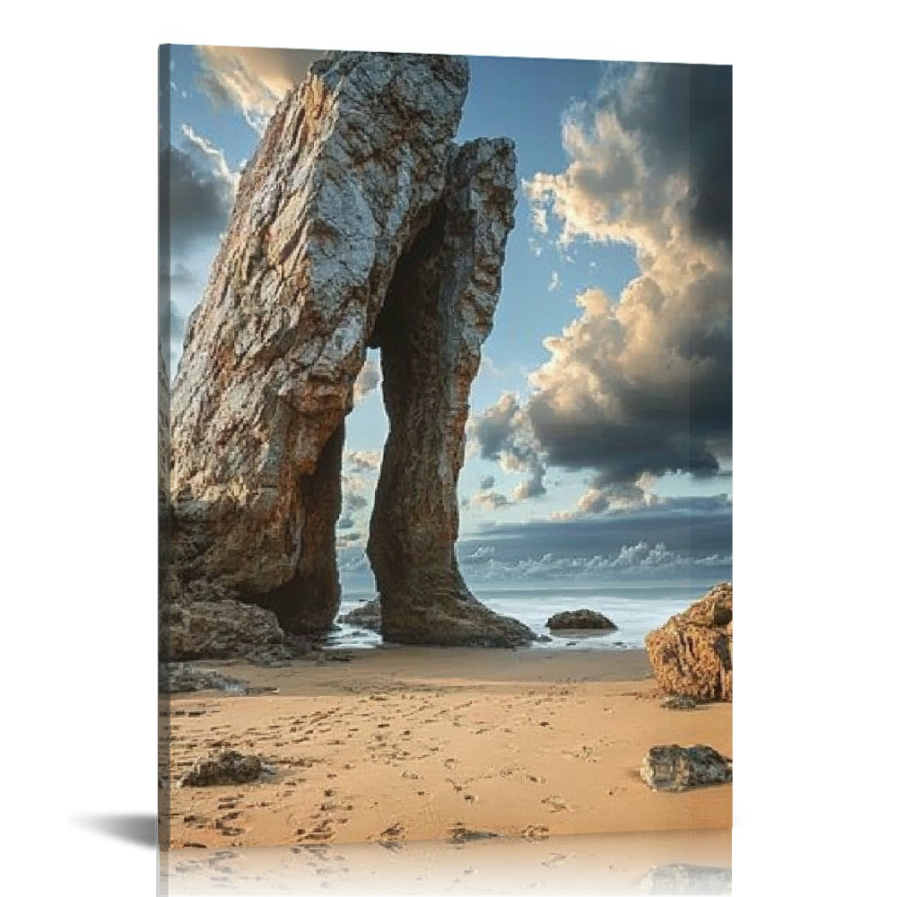 Creowell Rock Formation Beach Sky Canvas Wall Art Home Decor 12x16in ...