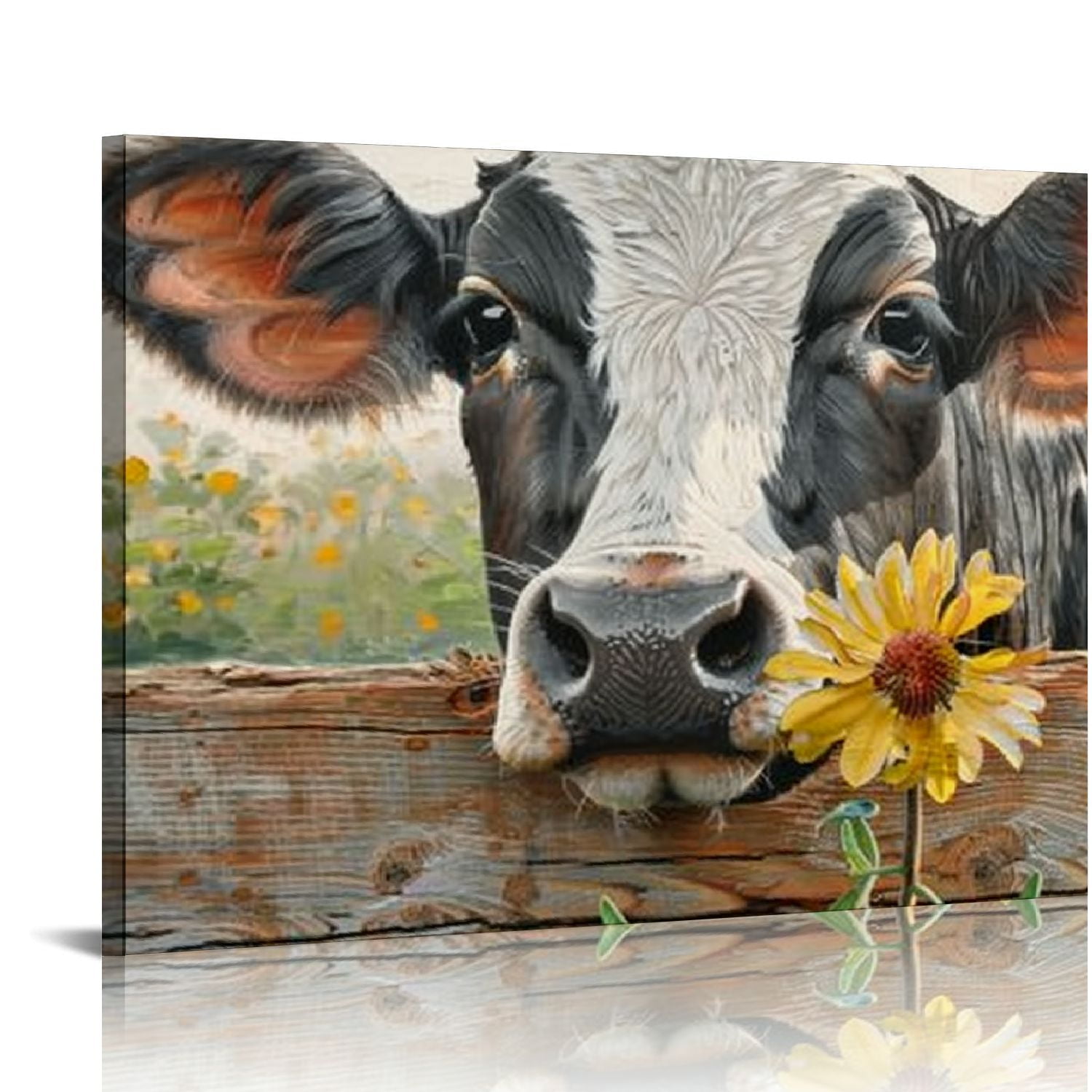 Creowell Rustic Cow Pictures Wall Decor: Farmhouse Cow Canvas Wall Art ...