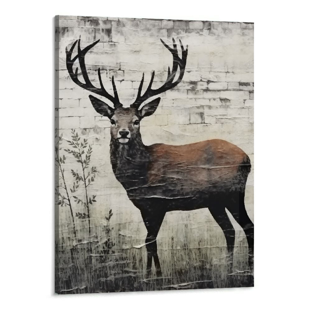 Creowell Rustic Wildlife Wall Art Deer Wall Decor Cabin Bathroom Decor ...