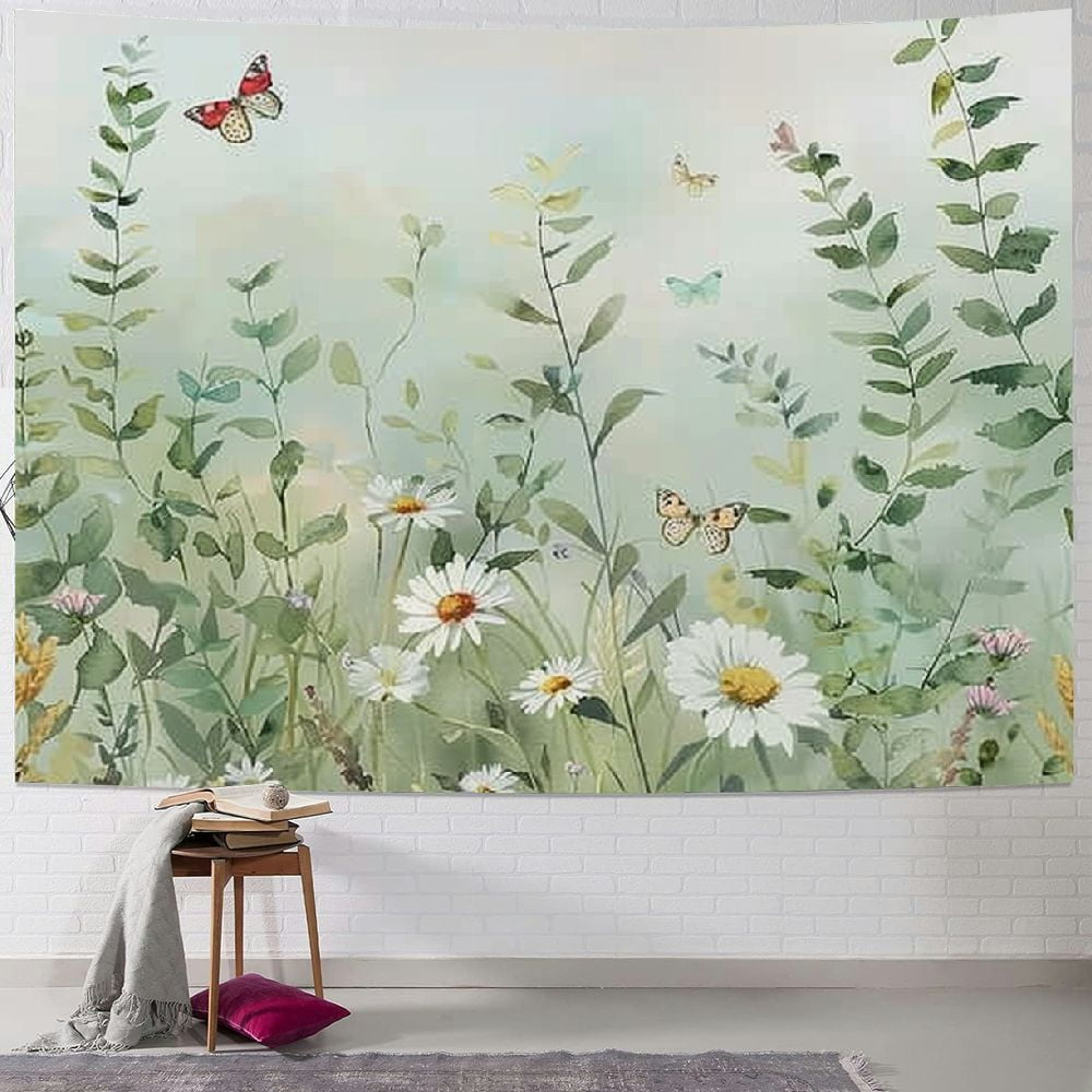 Creowell Sage Green Leaves Tapestry Eucalyptus Leaf Botanical Plant ...