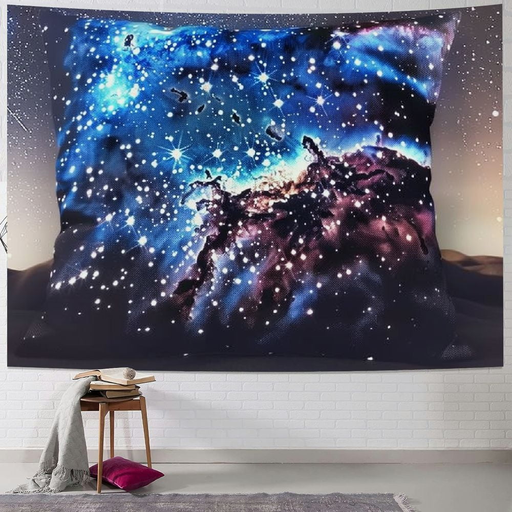 Creowell Scenery Tapestry, Night View Landscape of Dark Nebula Cosmos ...