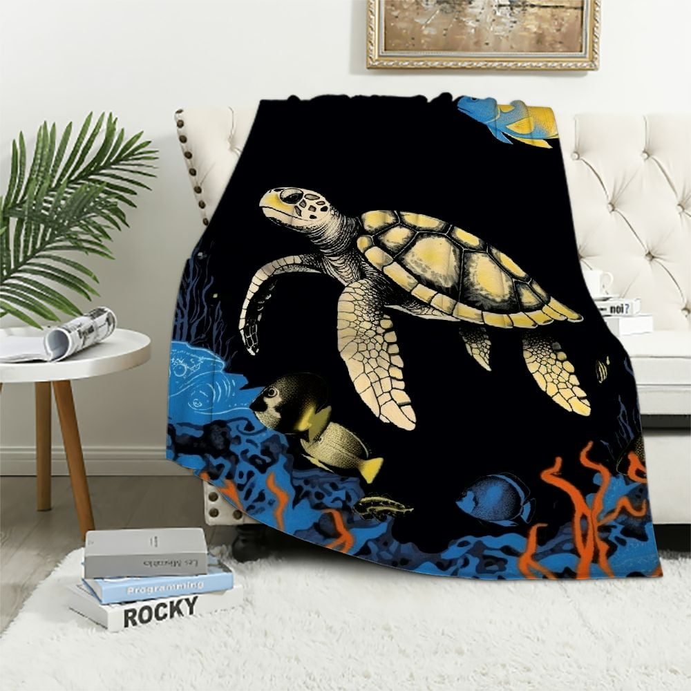Creowell Sea Turtle Blanket Gifts for Women Girls Boys Decor for Home ...