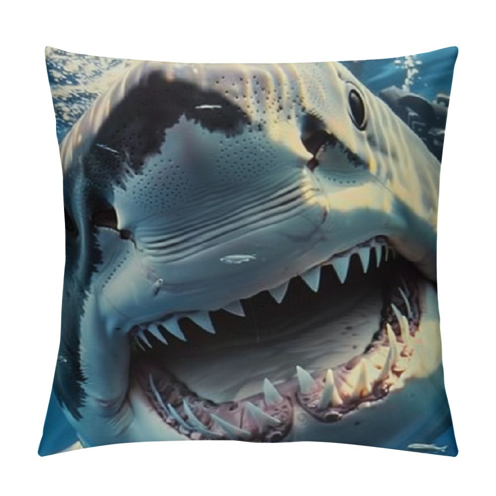 Creowell Shark Decorative Pillow Cover , Underwater World Sealife Throw ...