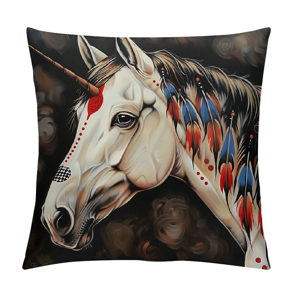 Creowell Short Plush Pillow Covers Horse Throw Pillows White - Walmart.com