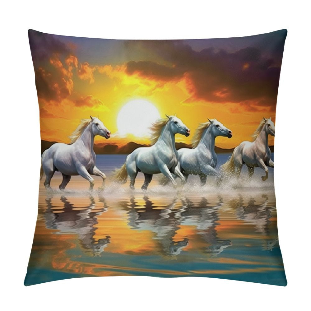 Creowell Short Plush Pillowcase 1 Piece - A Galloping Horse Design ...