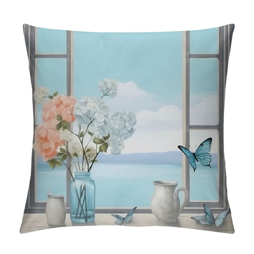 Creowell Short Plush Pillowcase 1 Piece Vase by the Window High-Quality ...