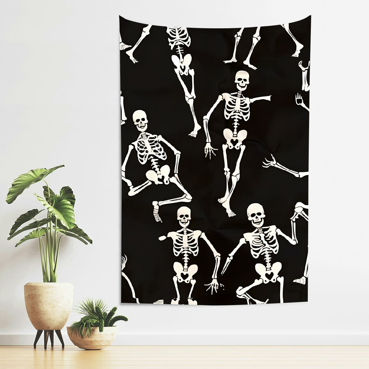 Creowell Skeleton Pattern Bones Tapestry Wall Decoration 100% Polyester ...