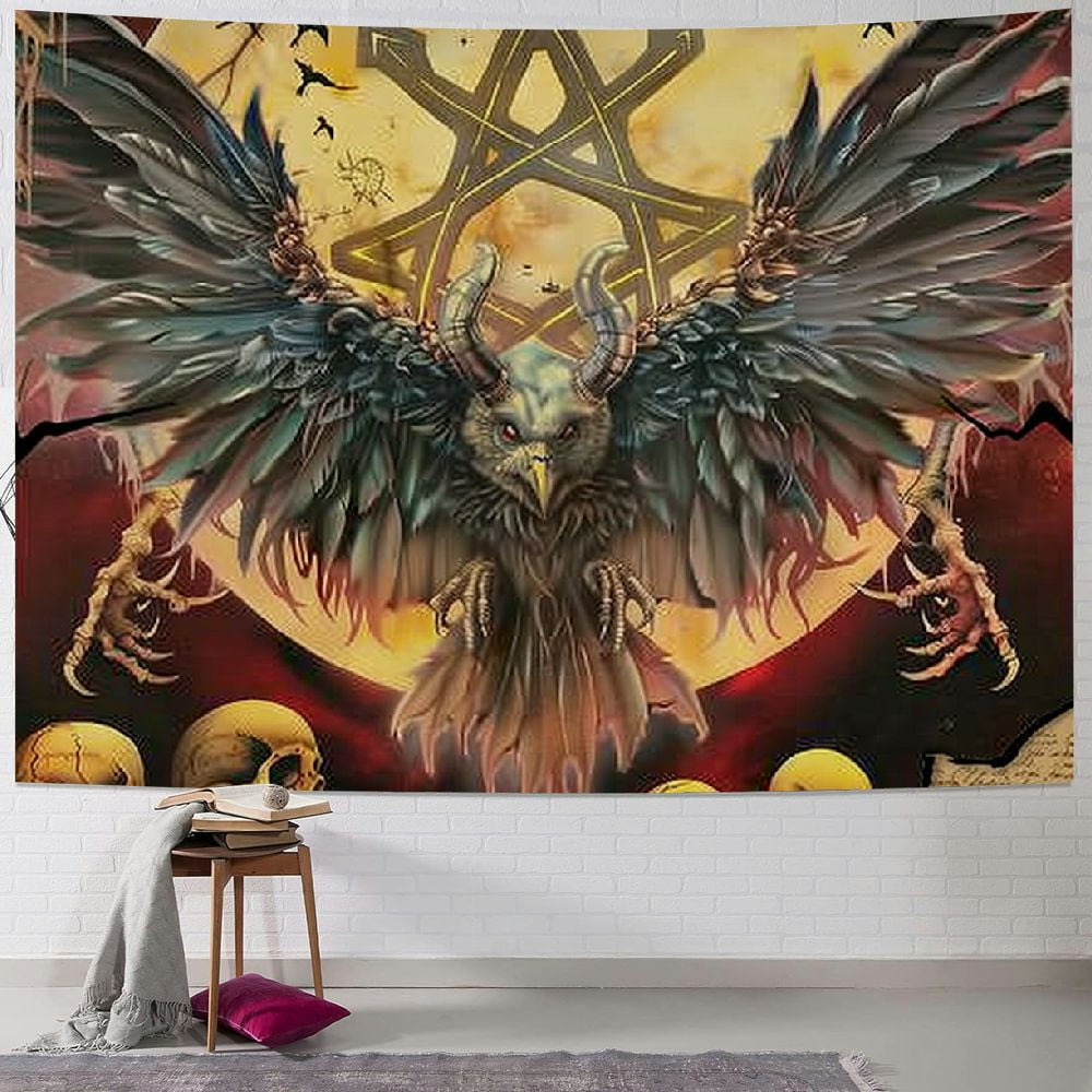 Creowell Skull Tapestry Gothic Skeleton Tapestry Horror Ghost Wall ...