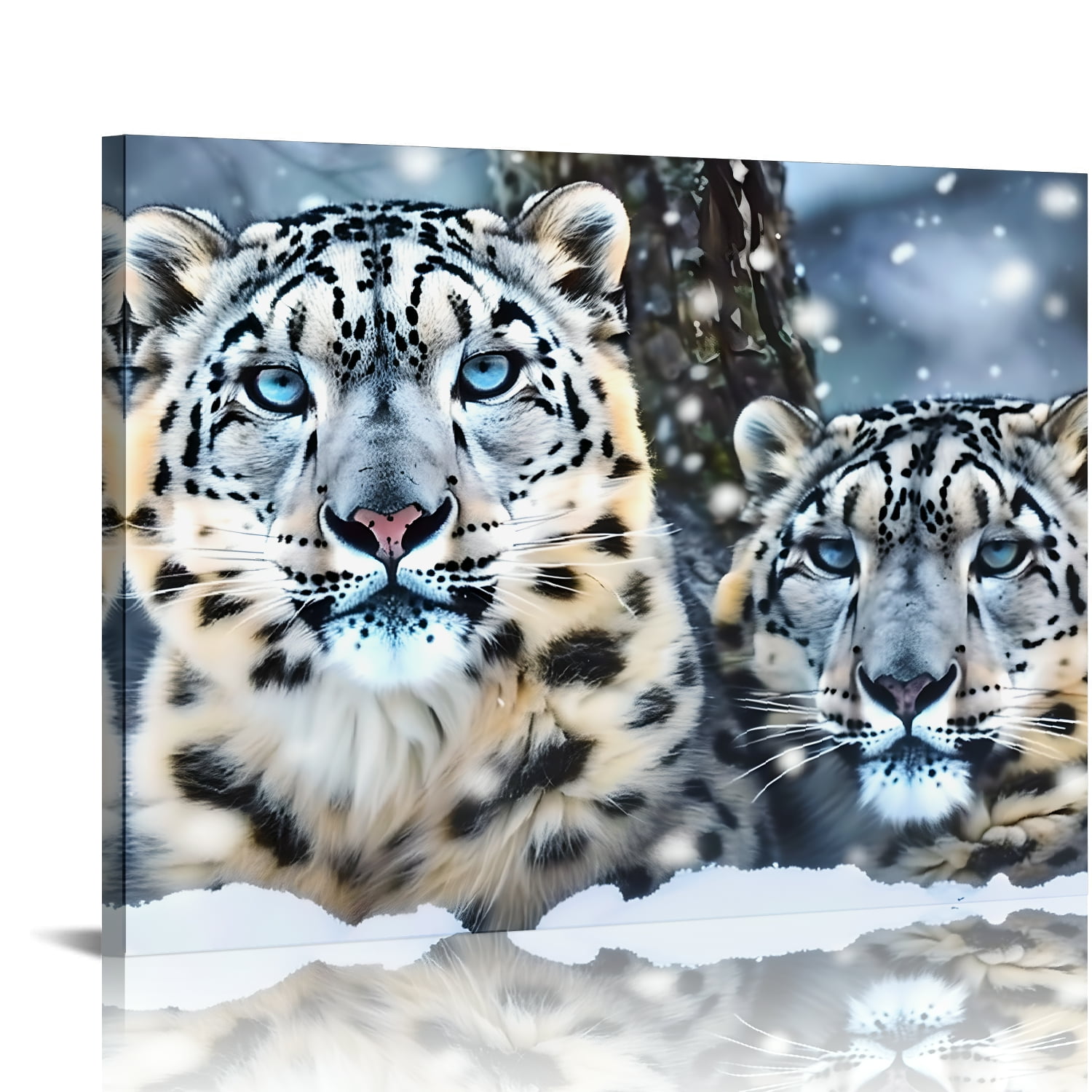 Creowell Snow Leopards Canvas Wall Art Modern Prints Ready To Hang ...