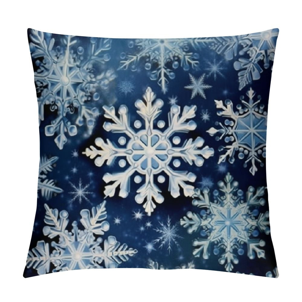 Creowell Snowflakes Winter Pattern，Pillow Cute Design Hidden Zipper ...