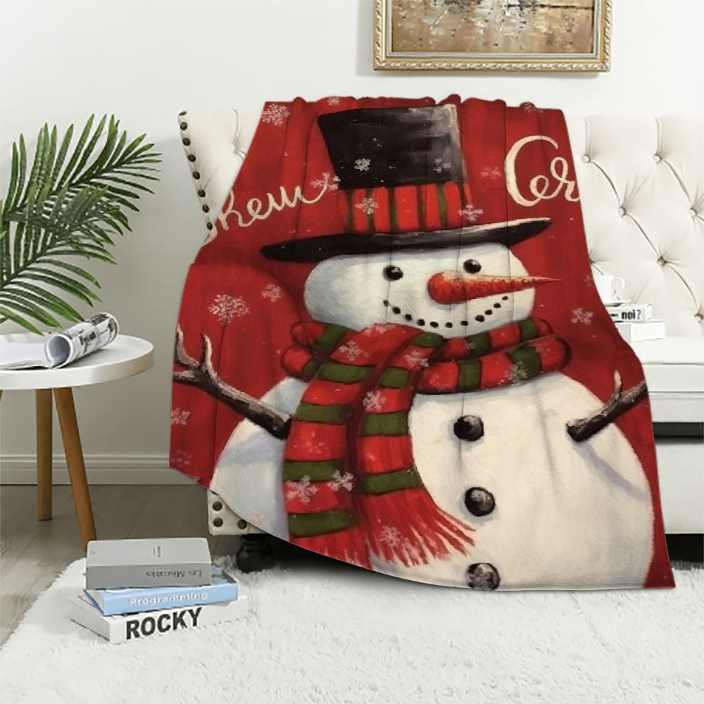Creowell Snowman Print Throw Blanket for Bed Couch Car, Ideal Gifts for ...