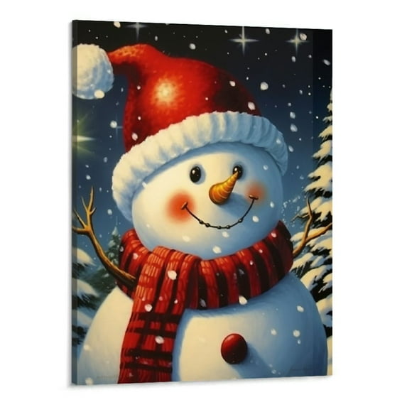 Creowell Snowman Wall Art Decor Christmas Picture,Christmas Tree and ...