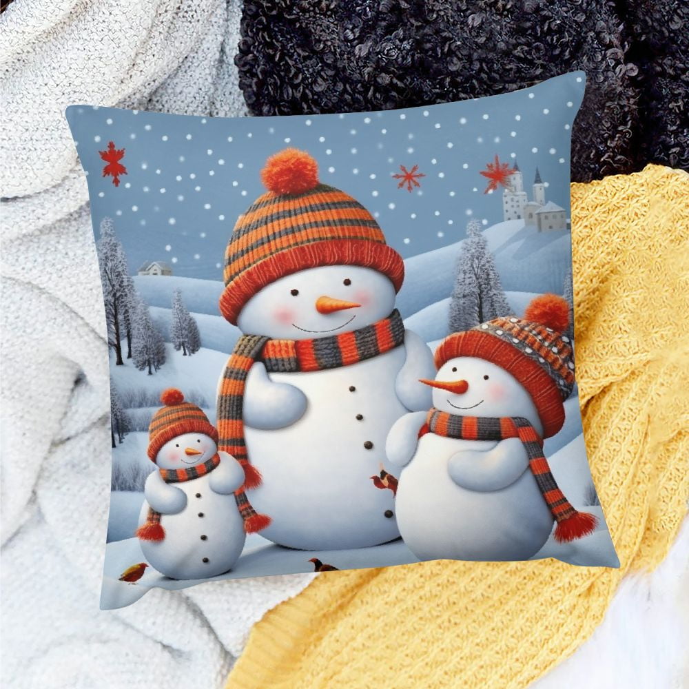 Creowell Snowmen Holiday Pillow Case for Home Sofa Couch Decor Set of 1 ...