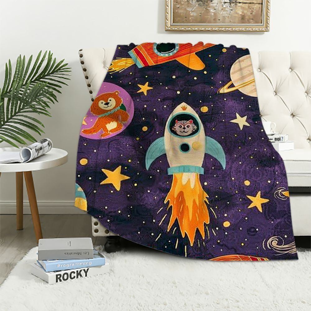 Creowell Soft Space Kids Throw Blanket for Baby Toddler Boys,Galaxy ...
