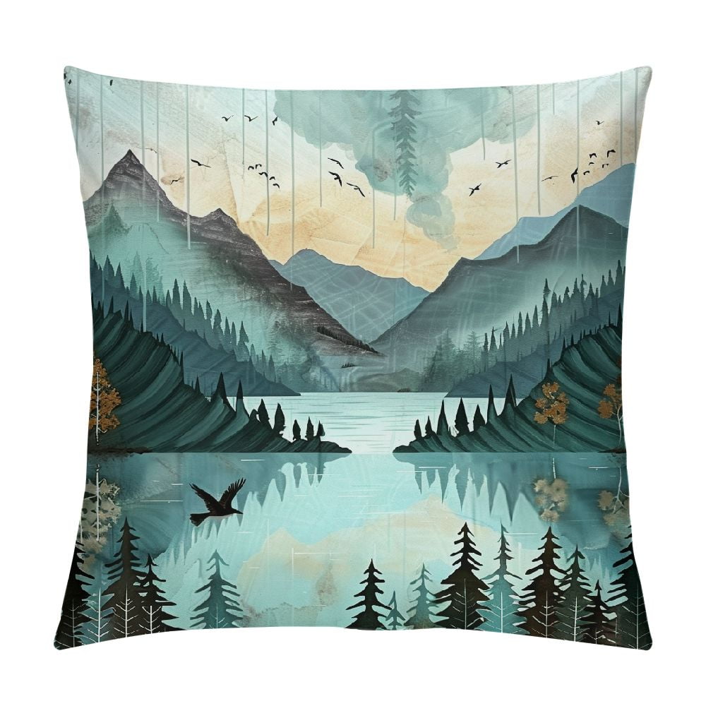 Creowell Soft and Durable Pillow Covers Nature Throw Pillows White ...