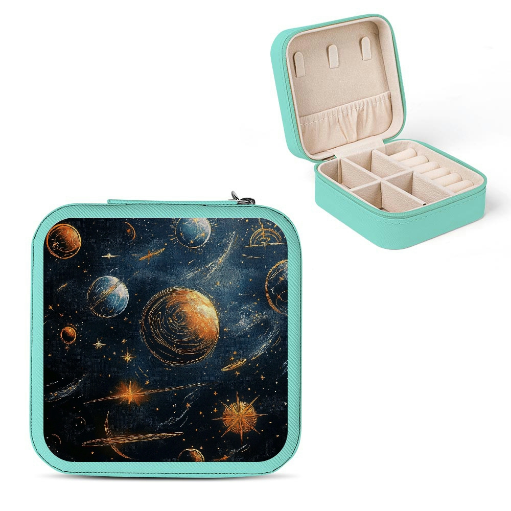 Creowell Space Art Stars Planets Travel Jewelry Box for Necklace Ring ...
