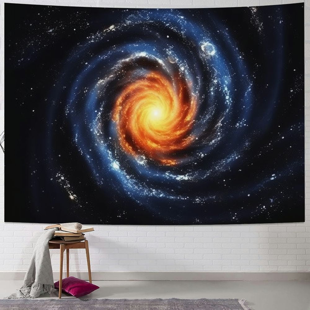 Creowell Spiral Galaxy Stars Print Tapestry Wall Hanging for Living ...