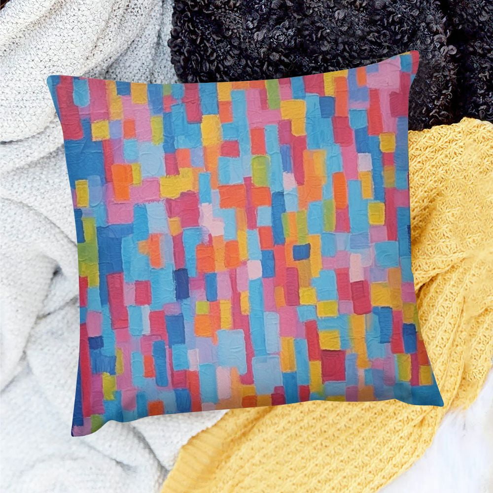 Creowell Square Cushion Cover Colors Squares Abstract for Home Sofa ...