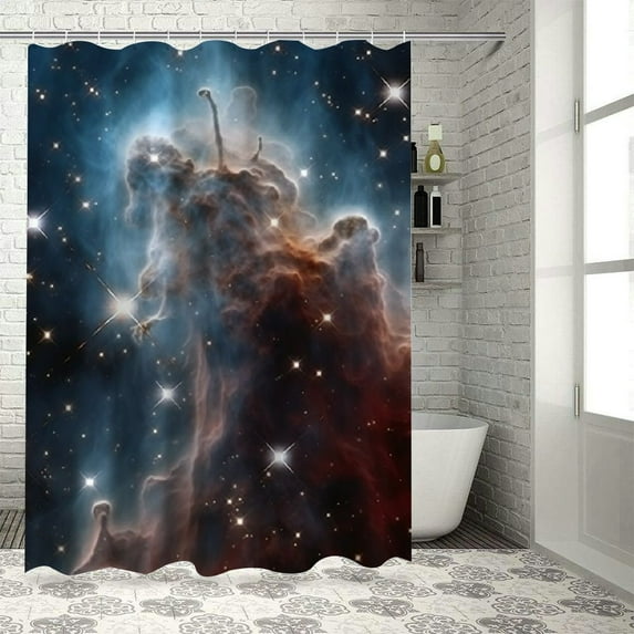 Creowell Star Cluster Sky Space Art Print Shower Curtain with Hooks ...