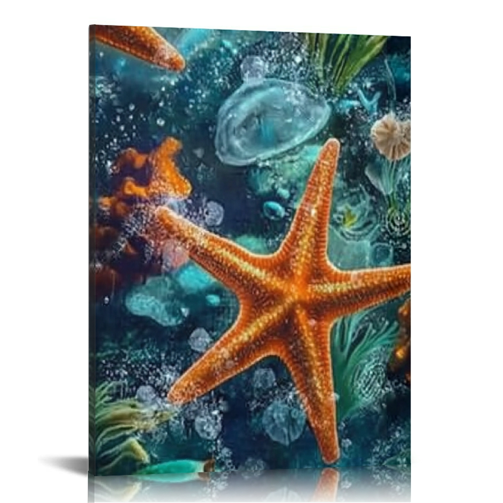 Creowell Starfish Sea Life Underwater Canvas Wall Art 12x16 16x20 ...