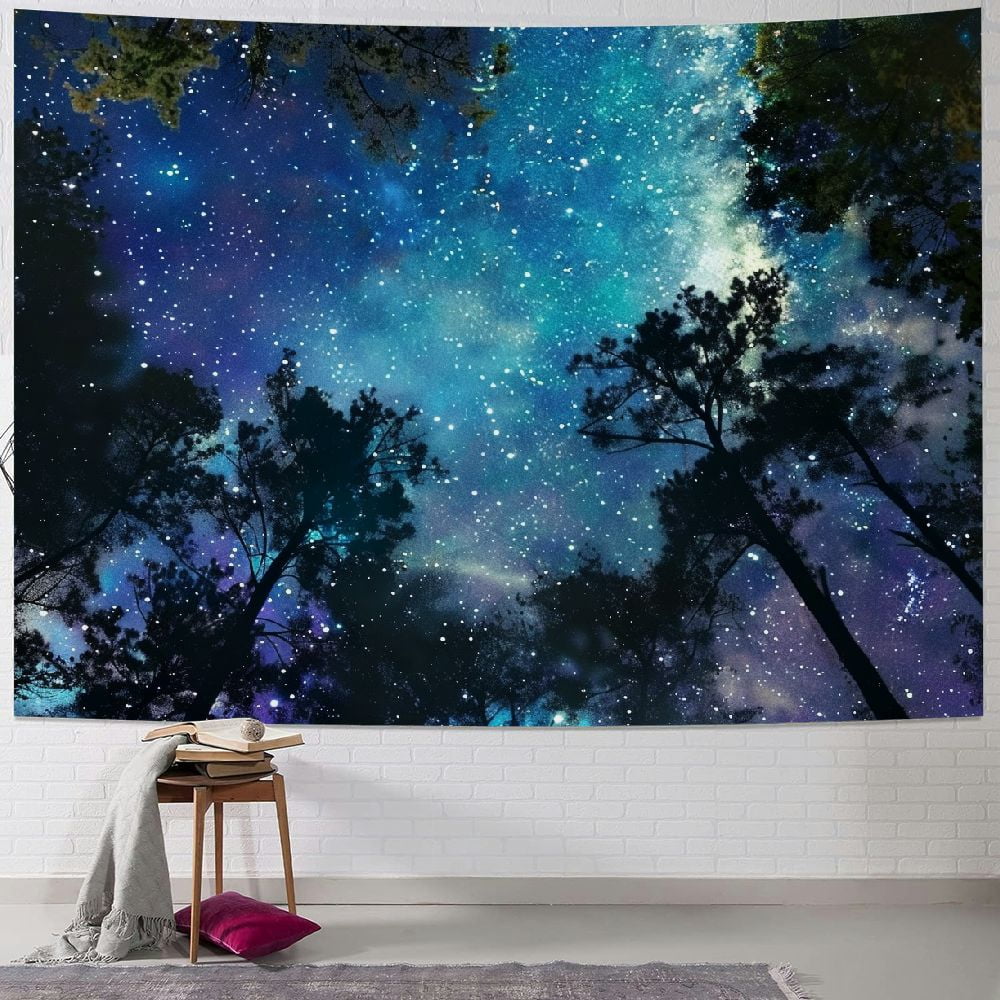 Creowell Starry Night Sky Tapestry Rustic Wall Art Stars Landscape ...
