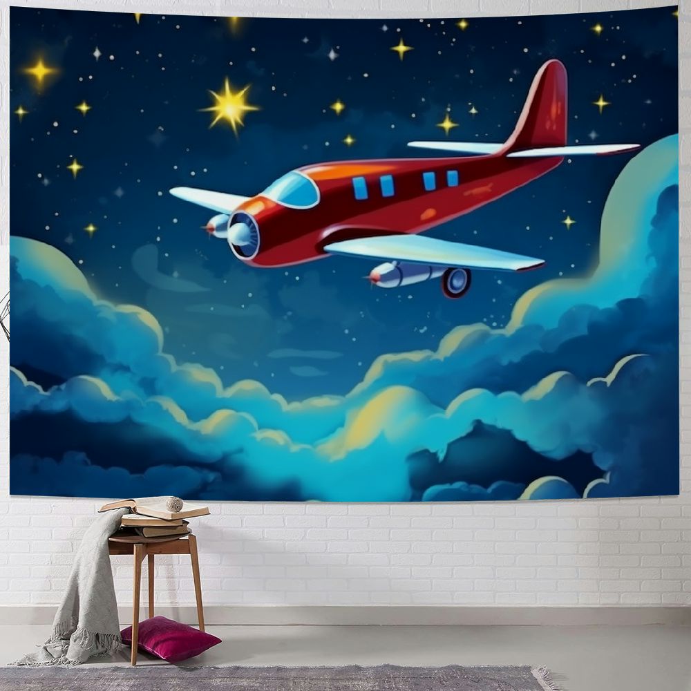 Creowell Stars, Clouds, Night Time Tapestry for Dorm Home Room Wall ...