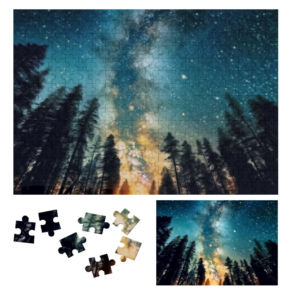 Creowell Stars Trees Wooden Jigsaw Puzzle Challenging Difficult Wood ...