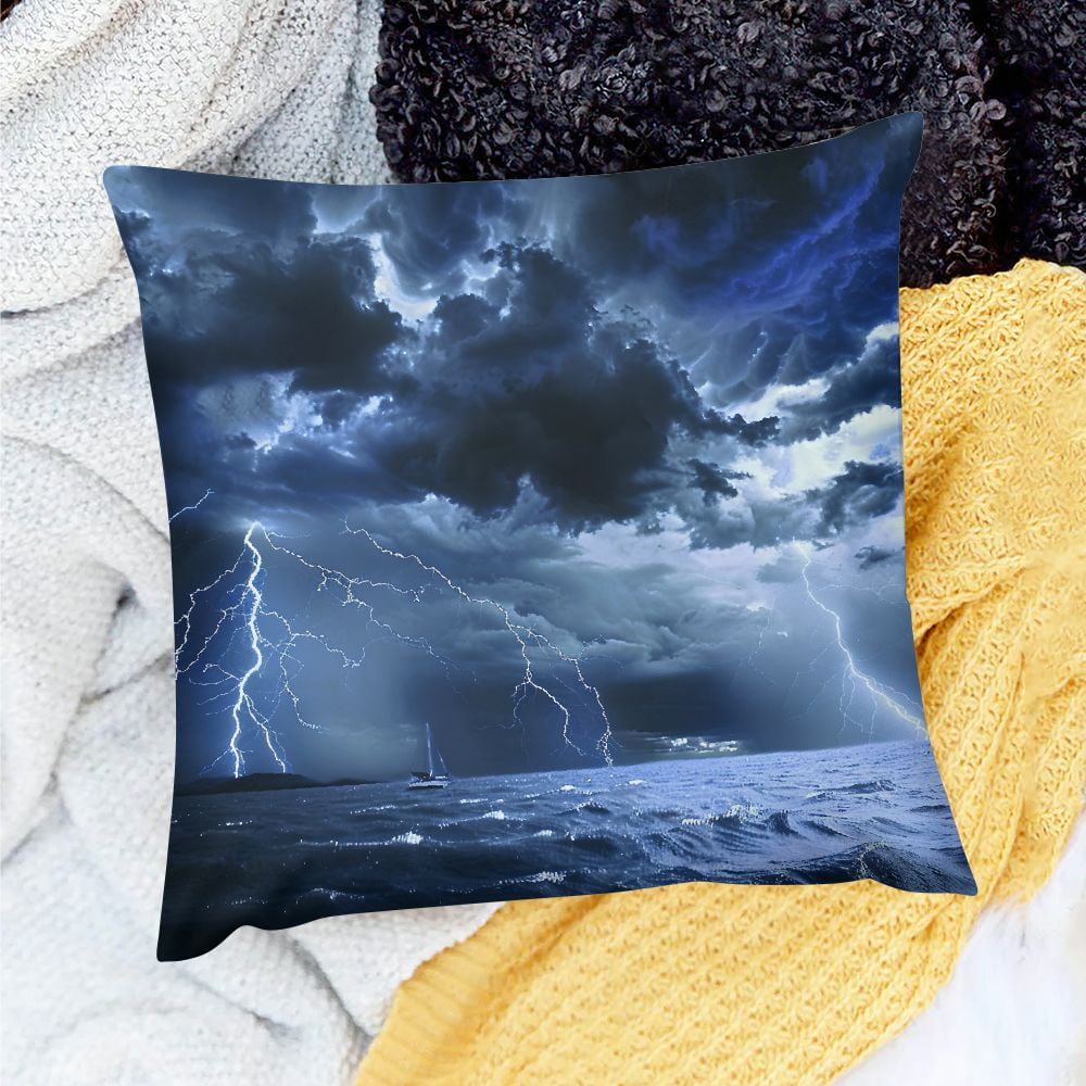 Creowell Storm Ocean Boat Theme Decor Indoor Decoration Pillow Covers ...