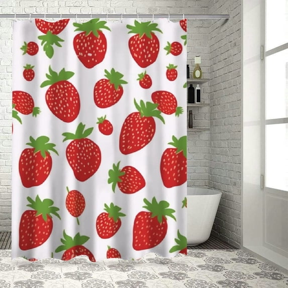 Creowell Strawberries Pattern Print Shower Curtain, Background Curtain ...
