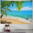 Creowell Summer Beach Theme Tapestry Wall Hanging Palm Trees Ocean Sea ...