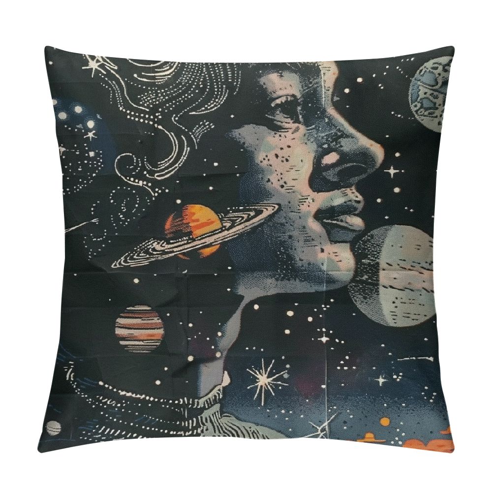 Creowell Sun and Moon Decorative Pillow Covers, Outer Space Throw ...