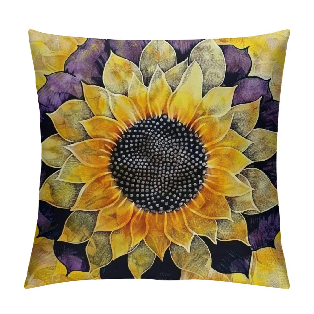 Creowell Sunflower Rustic Farmhouse Pillow Covers Home Decorative ...