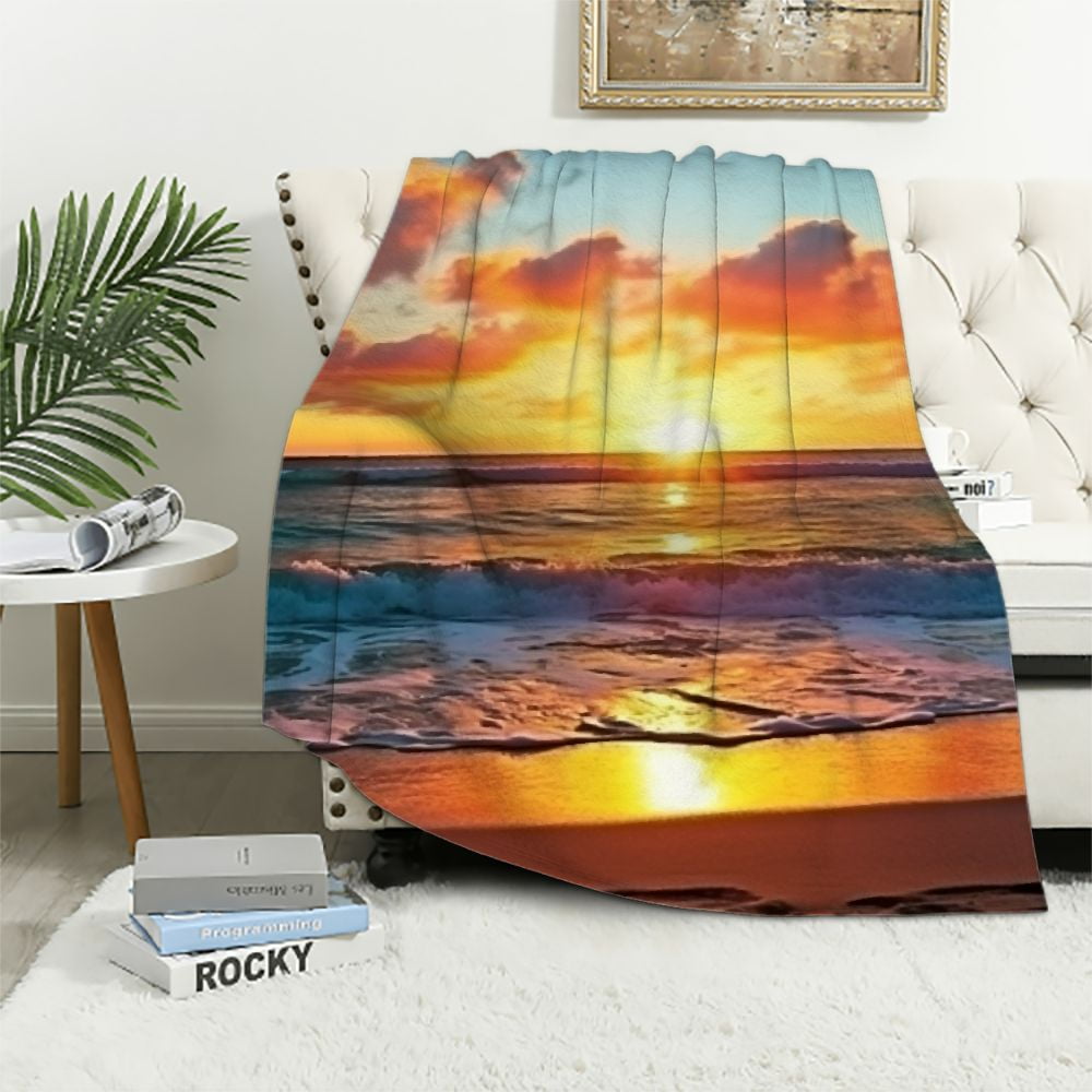 Creowell Sunset Surfboard Sun Ideal Comfy Throw Blanket Gifts for All ...
