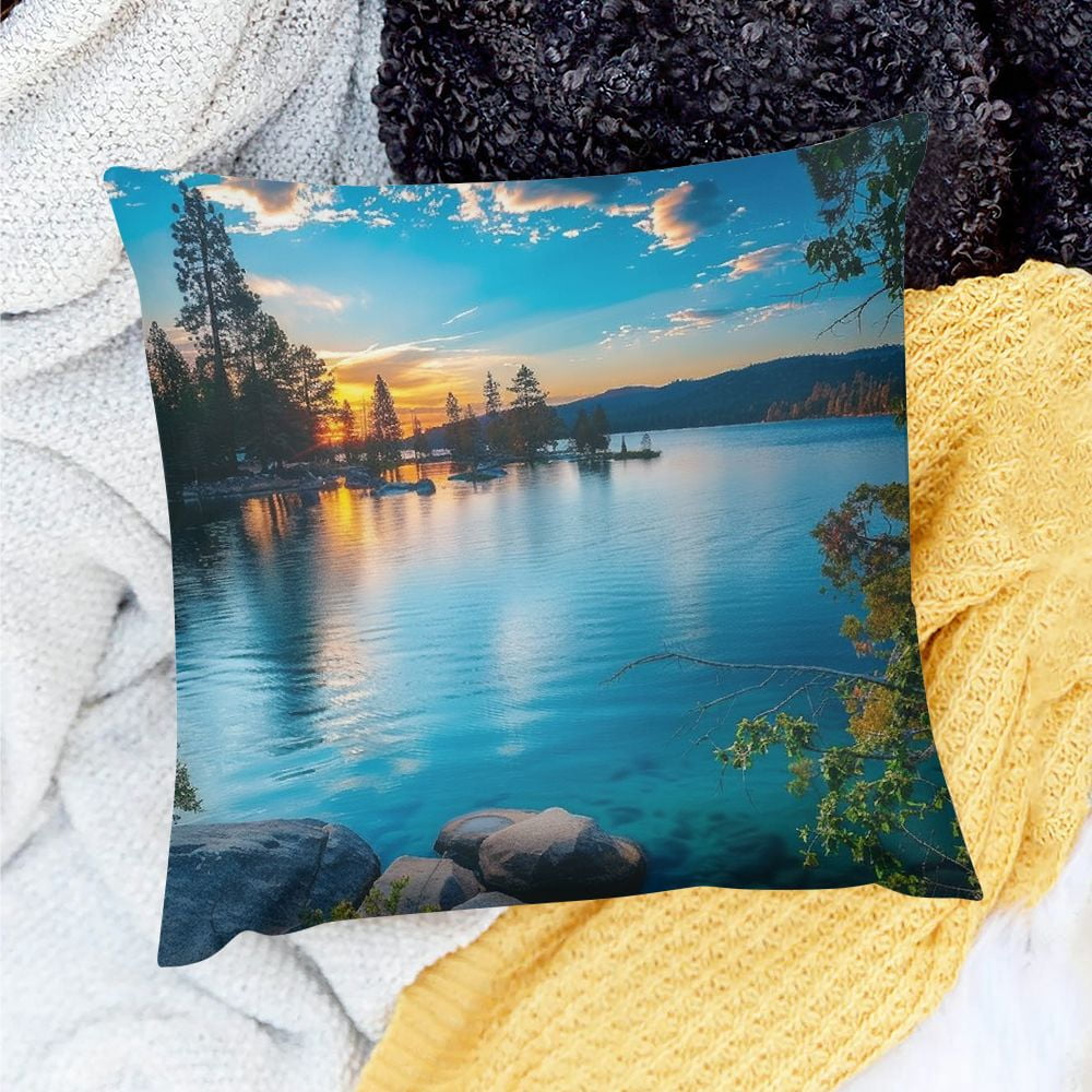Creowell Sunset Theme Pillow Covers for Home Sofa Couch Decor, Set of 1 ...