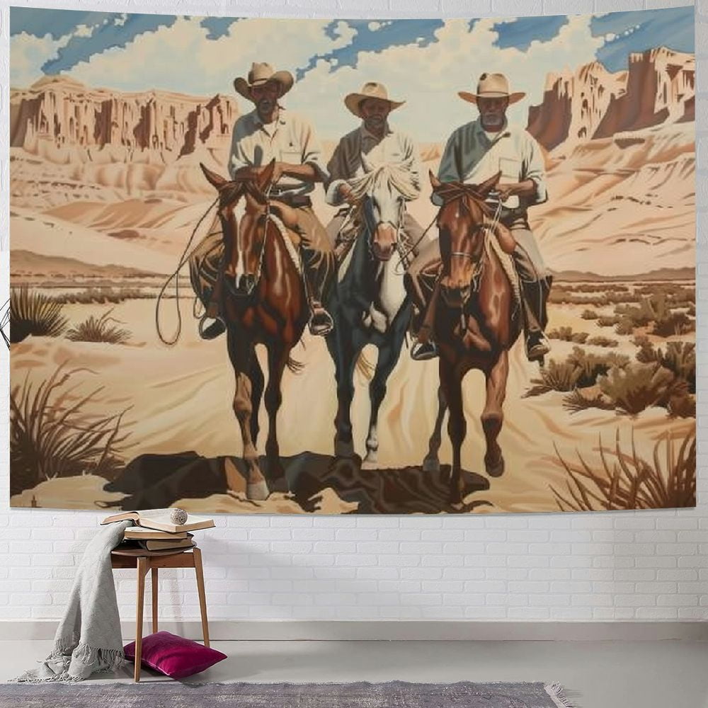 Creowell Tapestry Ranch Wild West Desert Sketch Western Landscape Home ...